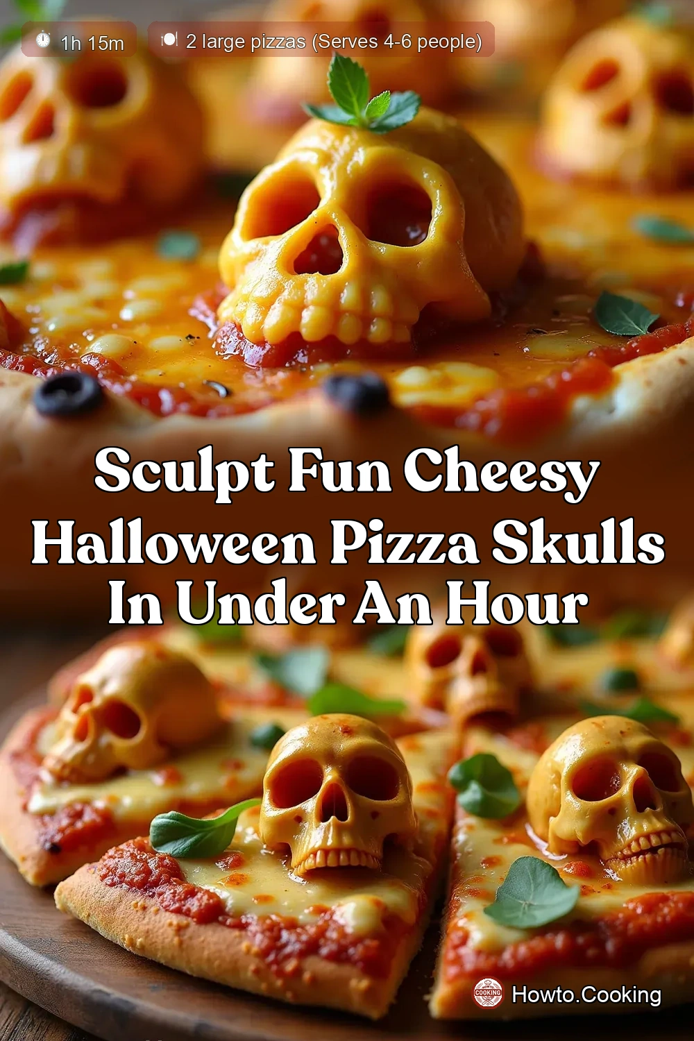 The Great Pumpkins Graveyard Spooky Cheesy Skull Pizzas