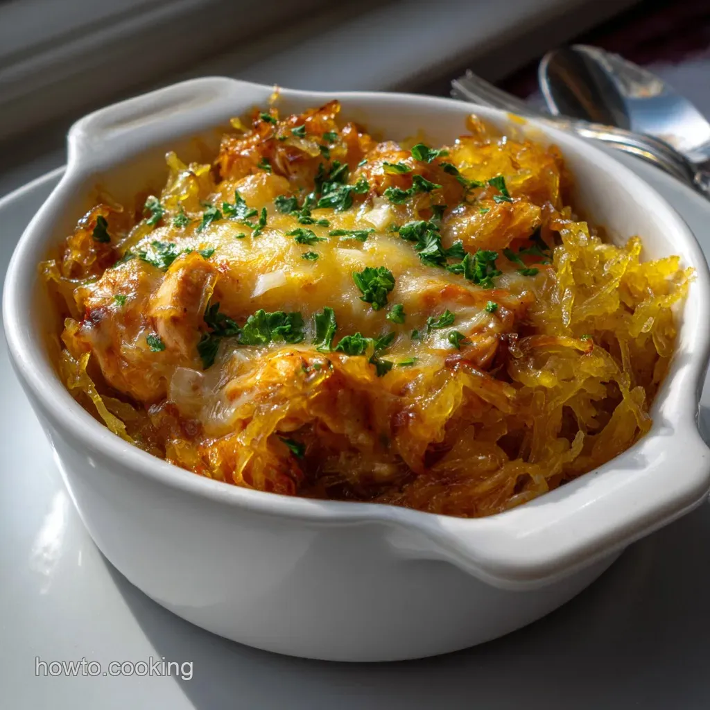 Buffalo Chicken Spaghetti Squash Casserole: Velvety Comfort