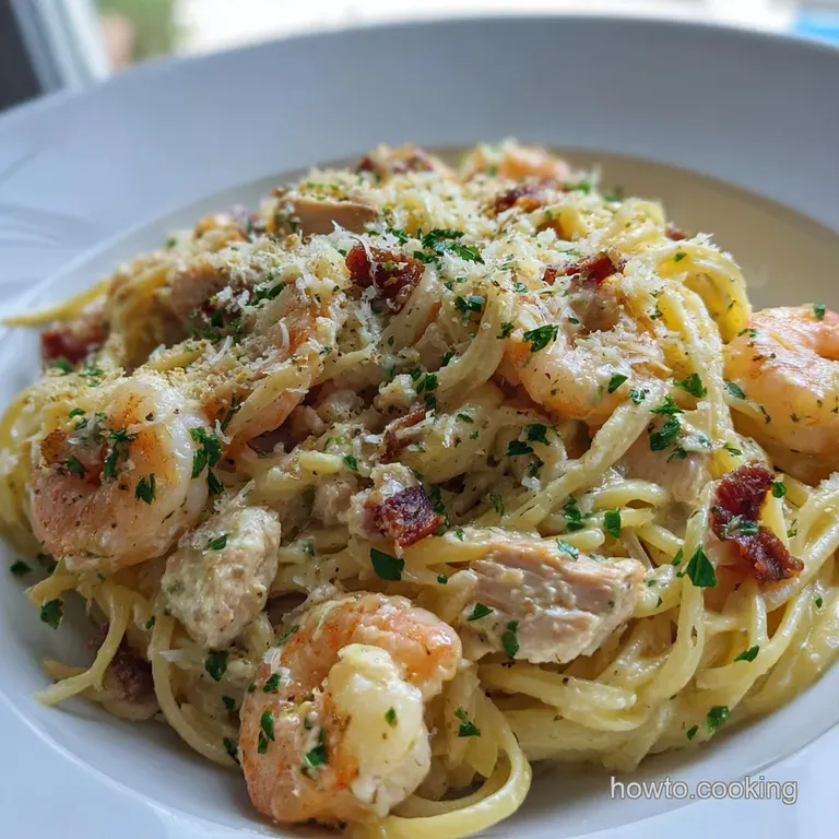 Chicken Shrimp Carbonara in 35 Minutes | Creamy Recipe